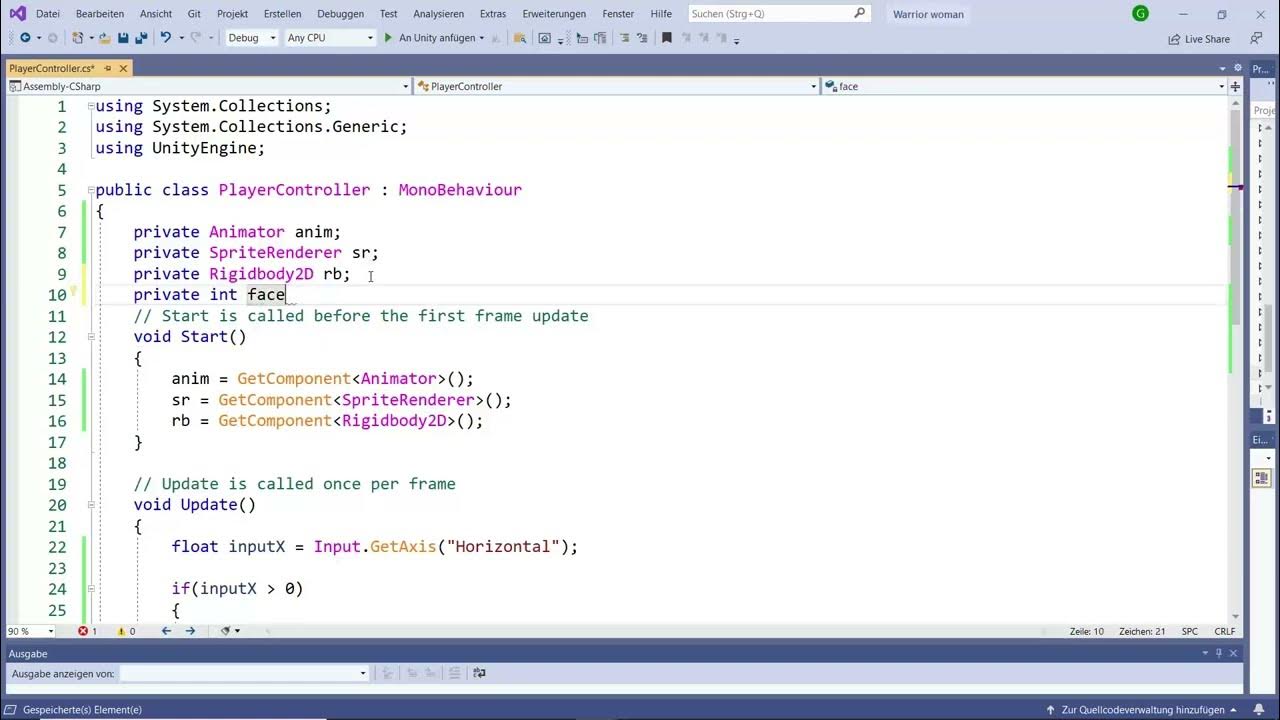 Learn to create Metroidvania player with unity and C# tutorial # 4Player Flip direction - YouTube