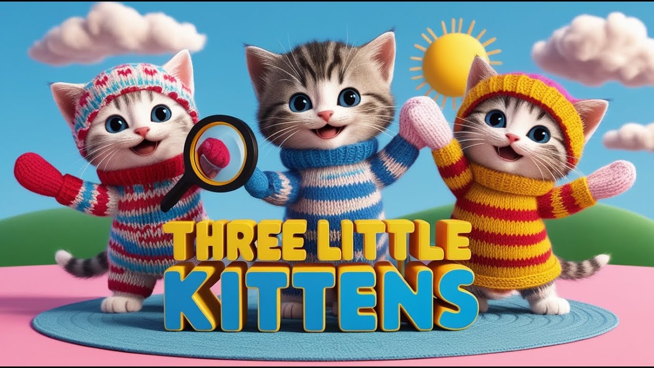🎶 Three Little Kittens - Fun Kids Song with Mittens Adventure | Nursery ...