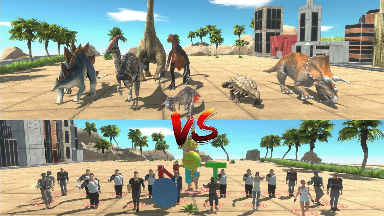 DINOSAUR VS MODERN HUMANS | Animal Battle Revol Simulator - YouTube