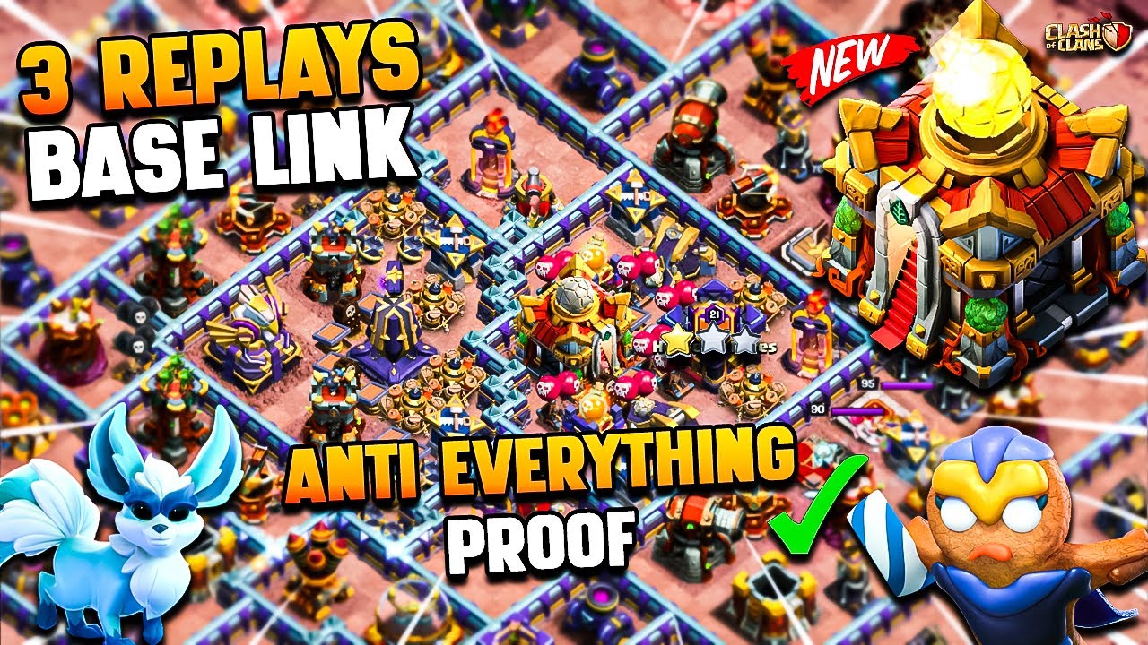 Super Strong TH16 War Base LINK With 3 Replays | Best TH16 Layout COC ...
