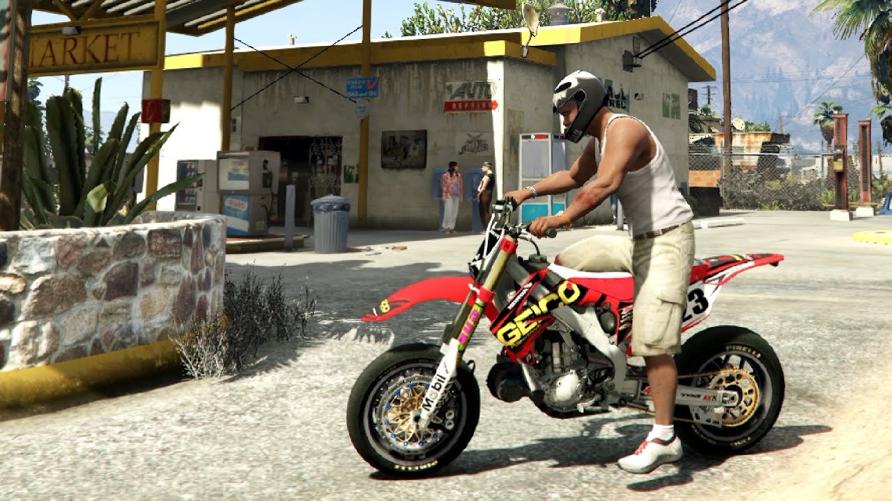 Honda CRF Geico 450cc Livery 1 1 - GTA V _REVIEW - YouTube