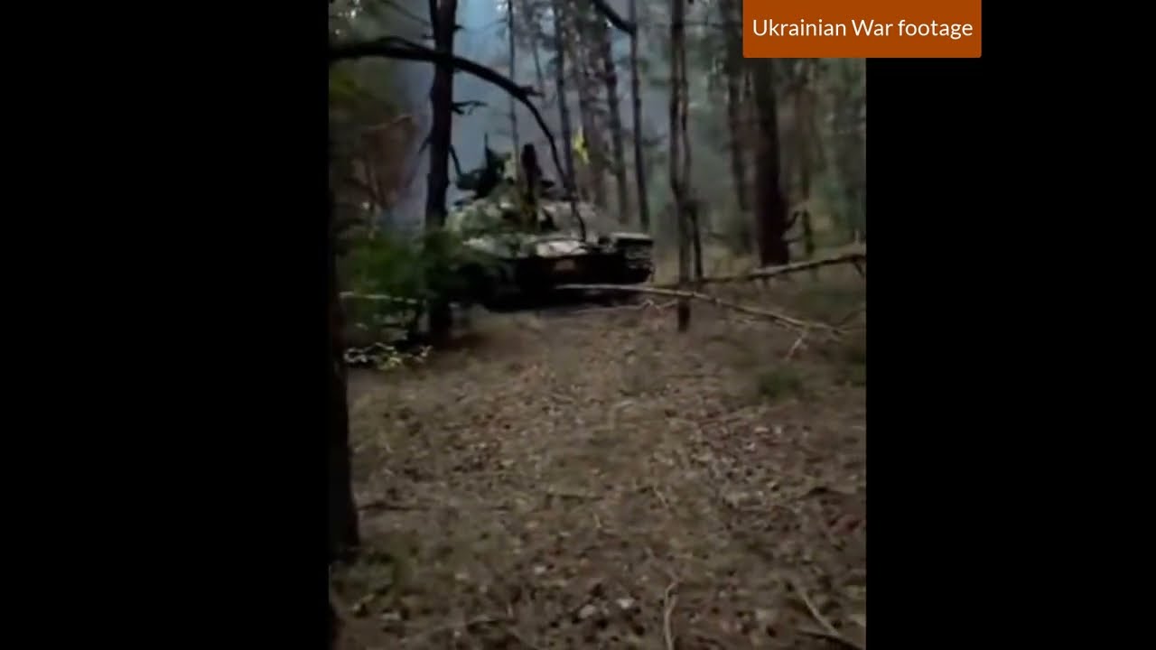Ukrainian War footage 273, Ukrainian T 64BM2 tank in a forest, - YouTube