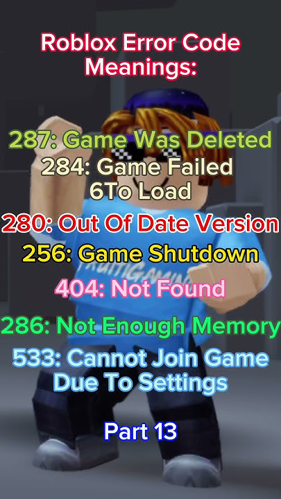 Roblox Error Code Meanings Part 13 #shorts #roblox - YouTube