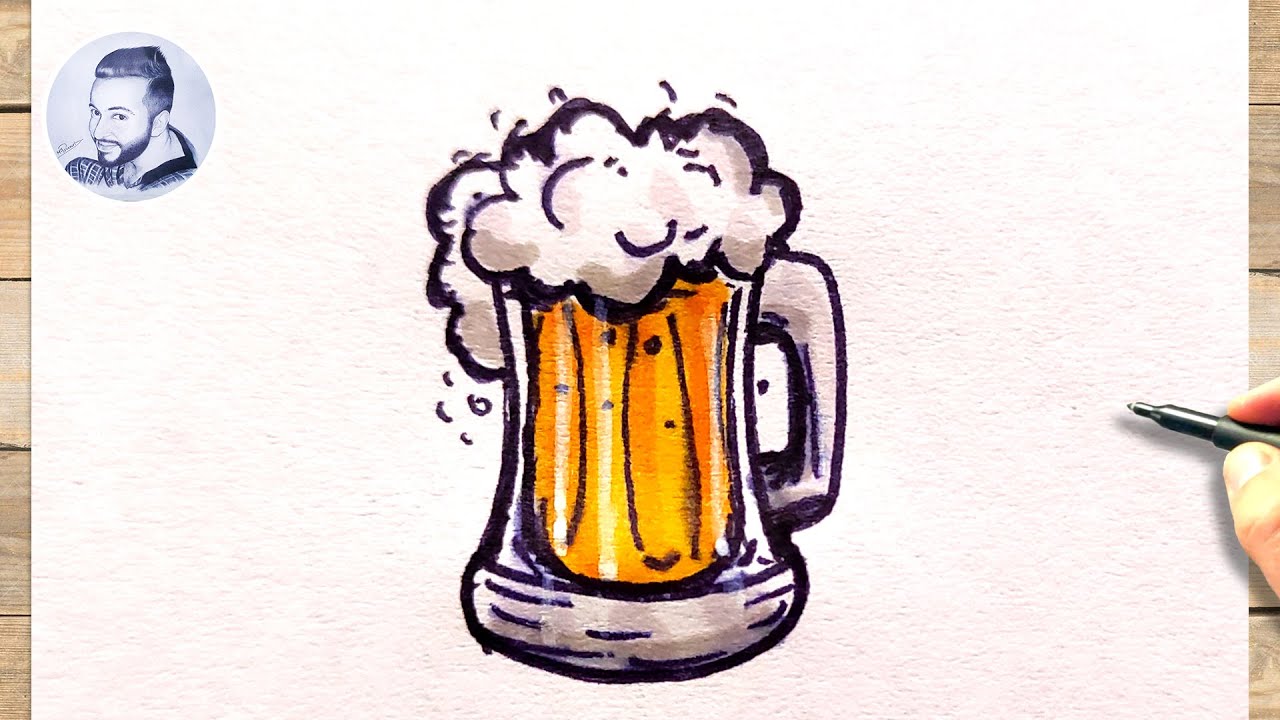 Comment dessiner une chope de bière facile - YouTube