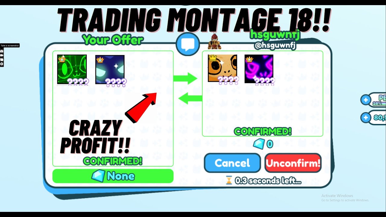 CRAZY PROFIT!! | TRADING MONTAGE 18!! | PET SIMULATOR X!! - YouTube