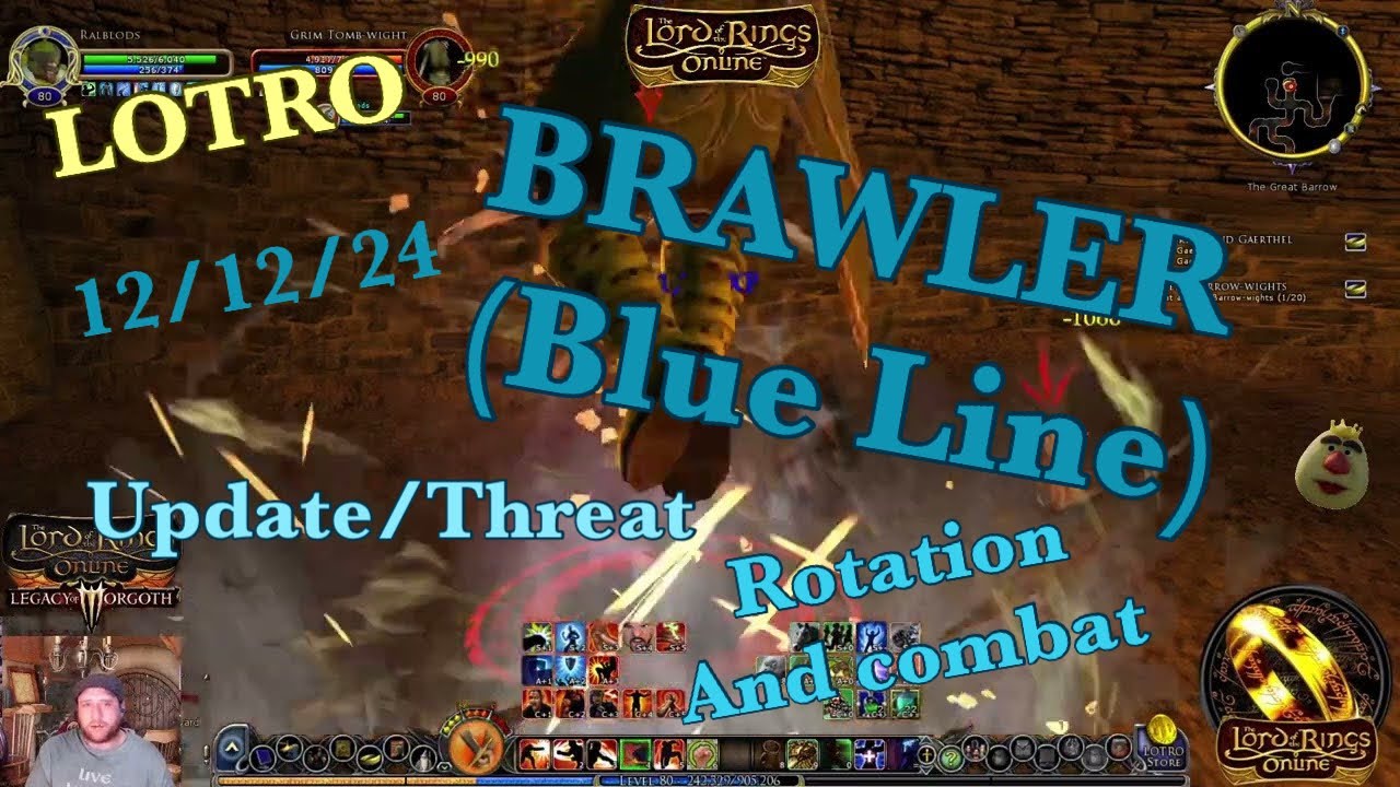 LOTRO: BRAWLER (blue line) rotation and combat/ Update to Threat - YouTube