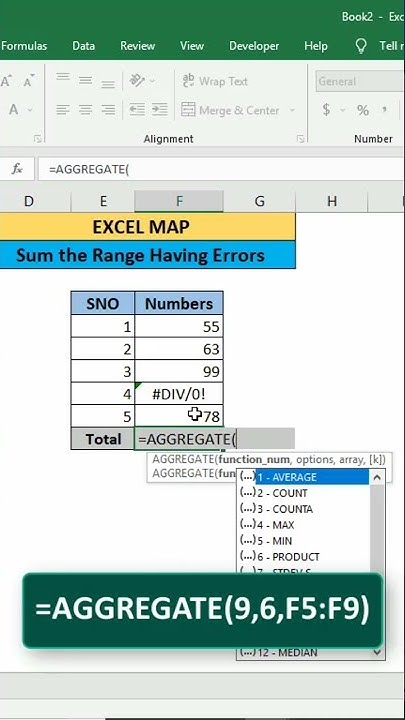 How to Ignore the Errors Using Aggregate Function in Excel | MS Excel Tutorial - YouTube