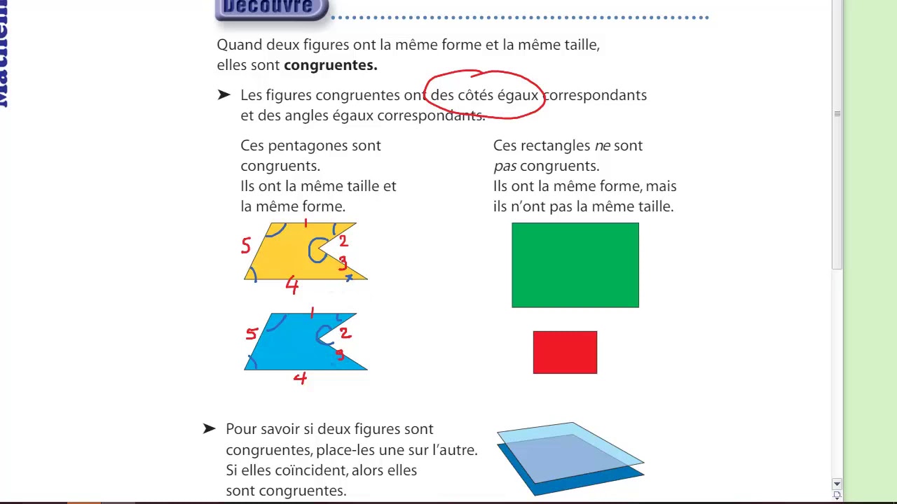 Les figures Congruentes - YouTube