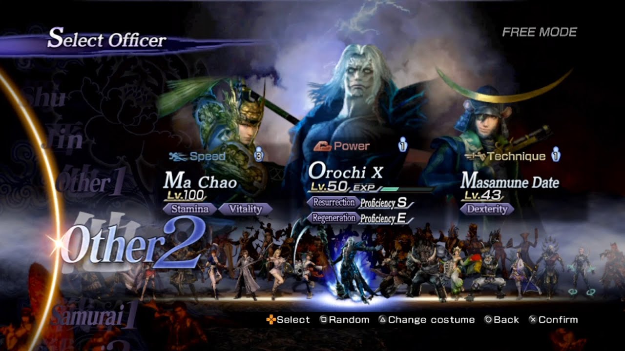 Warriors Orochi 3 Ultimate All Characters [PS Vita] - YouTube