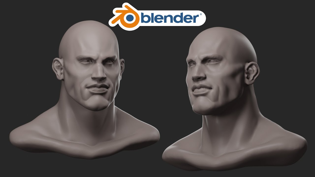 blender 3d timelapse - let's sculpt a strong man head - YouTube
