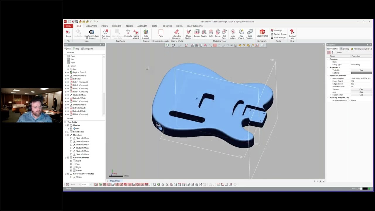 Reverse Engineer a Guitar for Production Readiness | Geomagic Design X ...
