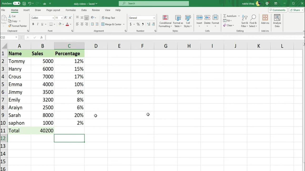 Calculate Percentage In Excel Microsoftexcel Youtube