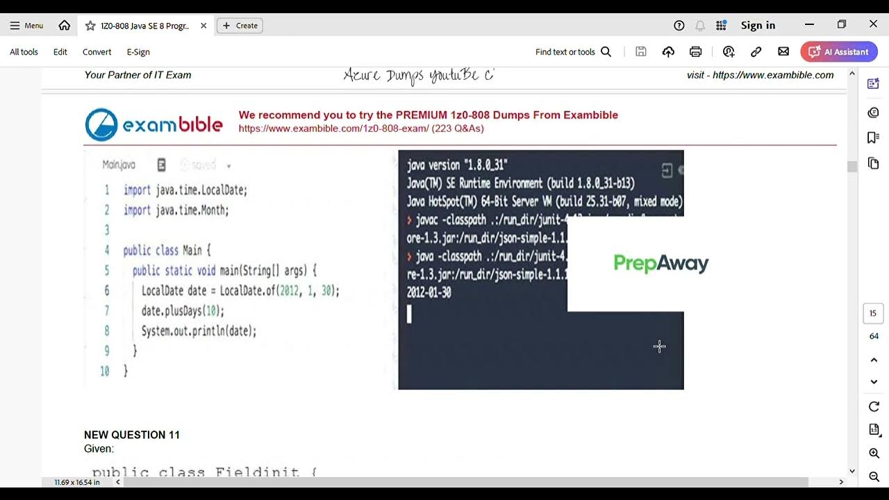 1Z0-808: Oracle Certified Associate, Java SE 8 Programmer 1 MARCH 2025 ...