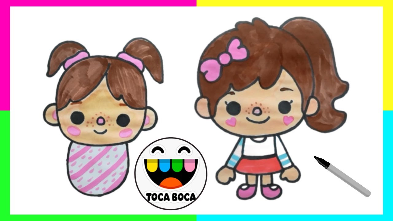How to Draw Little Toca Boca Character Easy, Step by Step - YouTube