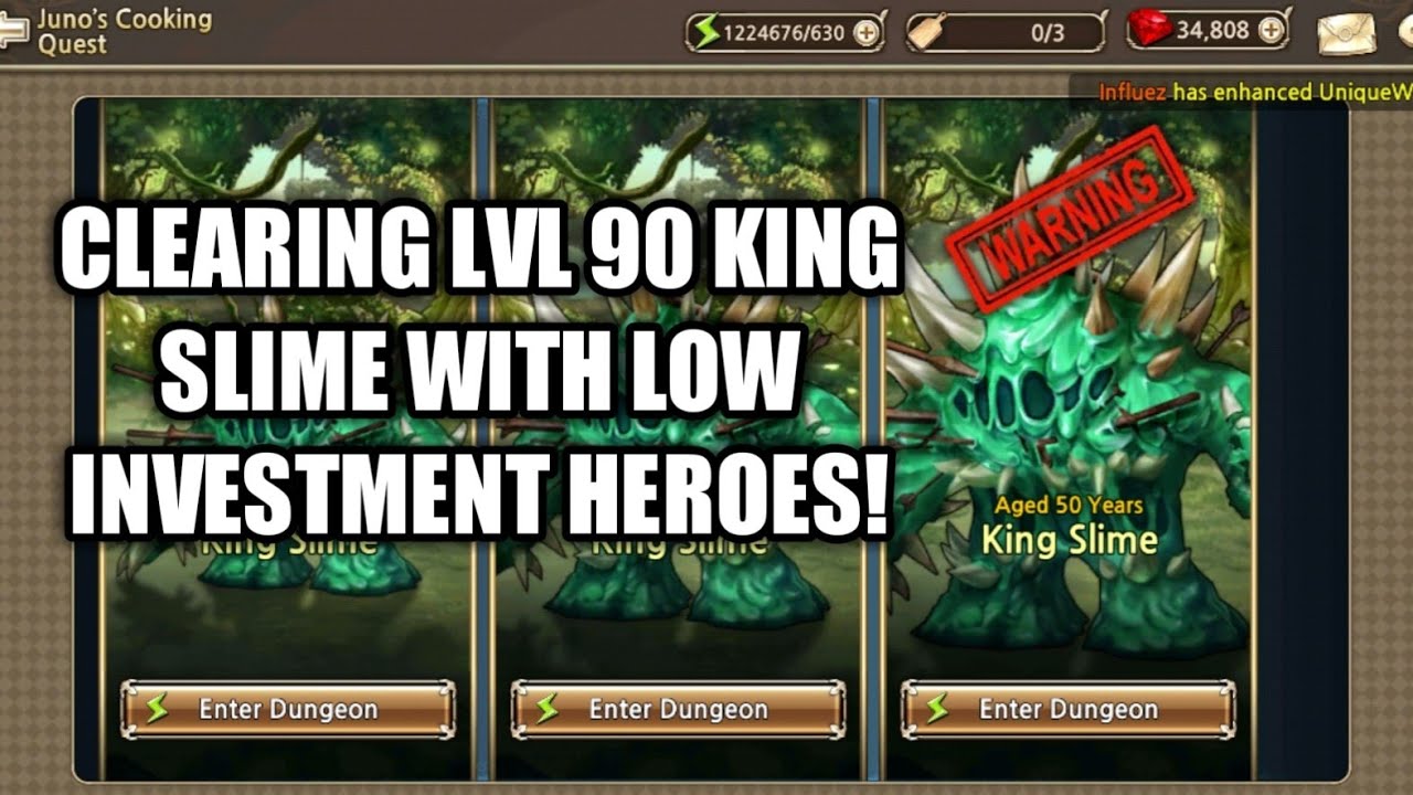 King's raid - Juno's cooking quest event lvl 90 King slime cleared with ...