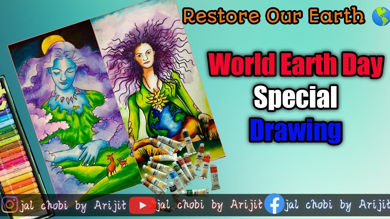 Mother Earth Drawing|How to Draw Mother Earth with oilpastel ...