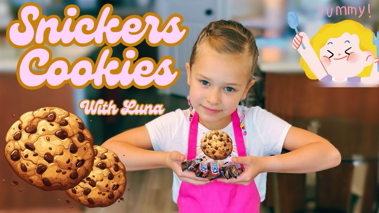 Easy Kids Recipe - Snickers Cookies! Sweet treat made by Luna - YouTube