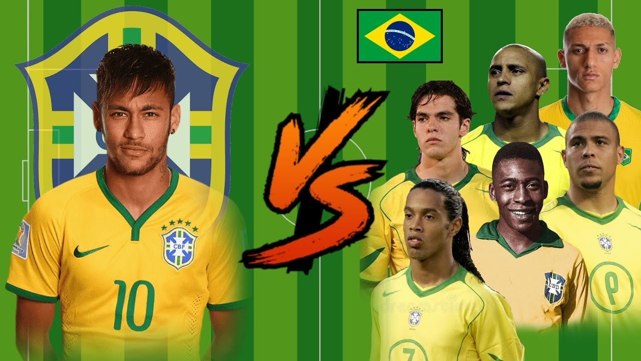 Neymar vs Brazil Legends💪(Pele-Ronaldinho-Kaka-R9) - YouTube