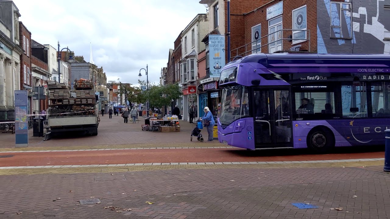 Revised bus route which cuts across Gosport High Street to access the ...