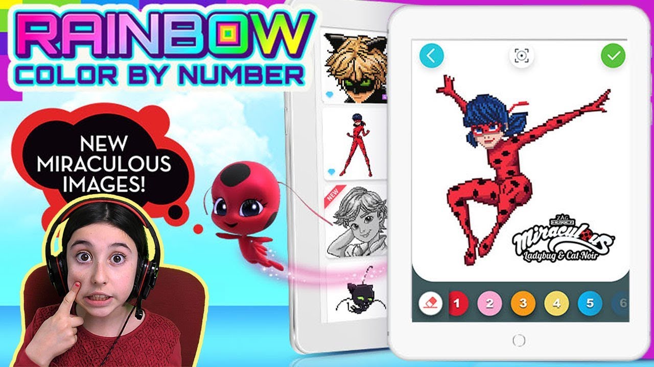 Rainbow Color By Number Miraculous Images gameplay - YouTube