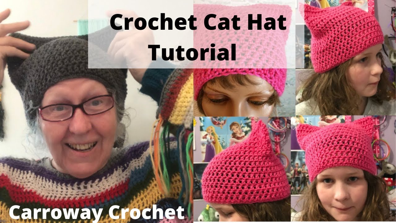 Easy Crochet Cat Hat Tutorial. - YouTube