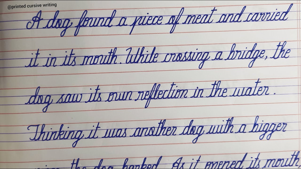CURSIVE WRITING practice for Beginners in 4 lines note | Moral Story 8 ...