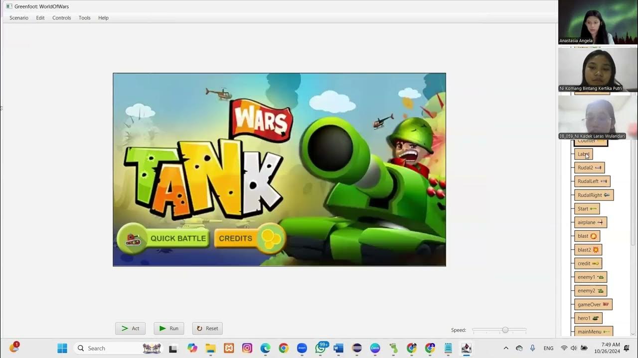PROJECT GAME GAMETANK: WORLD OF WARS PADA APLIKASI GREENFOOT - YouTube