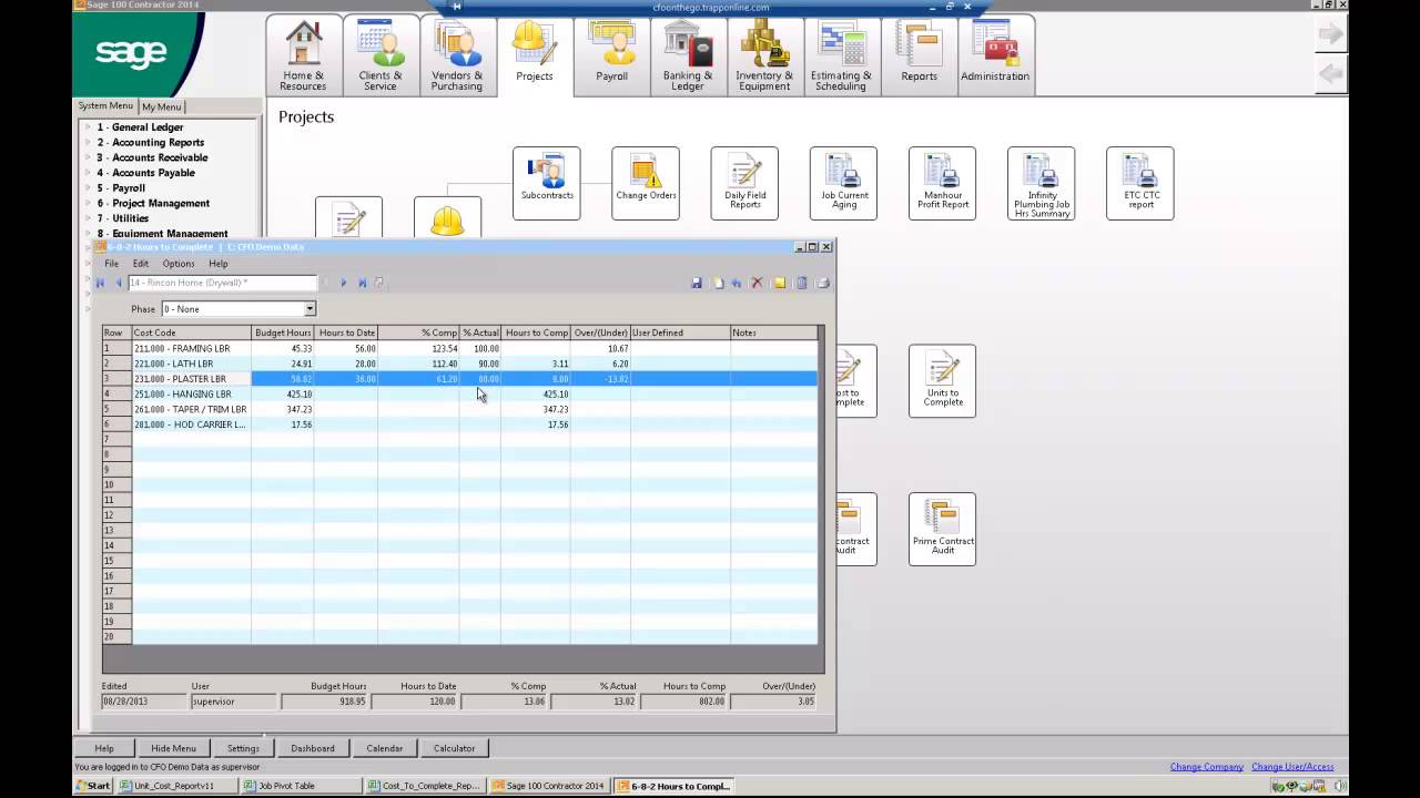 Quick demo of Sage 100 for a remodel contractor - YouTube