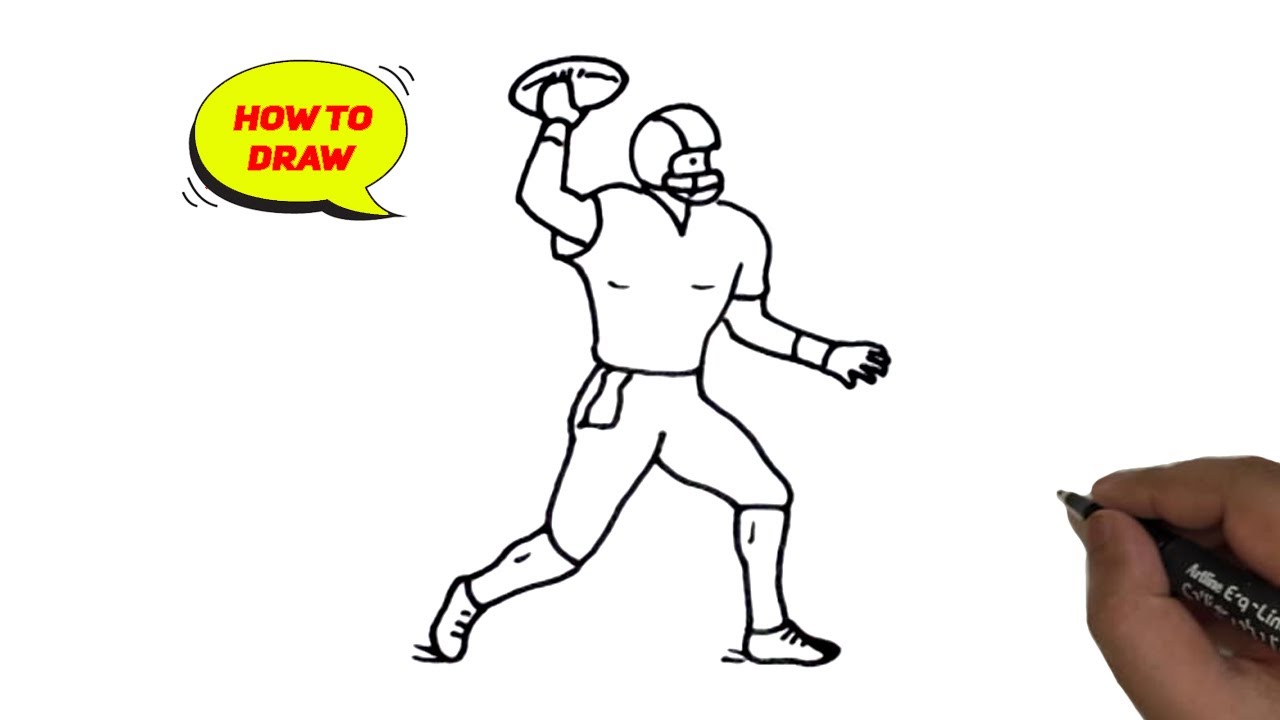 How to draw a American Football player easy - YouTube