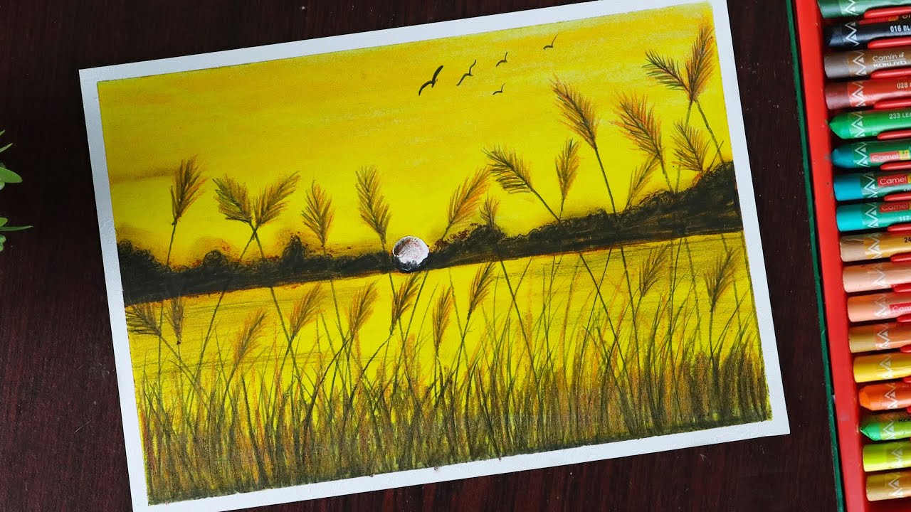 Daily Artiva Art Lesson #67 / Kashful Scenery Drawing with Oil Pastel ...