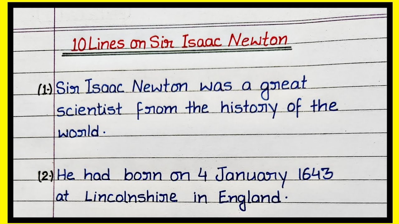 10 Lines on Sir Isaac Newton/ 10 Lines about Sir Isaac Newton/ Essay on ...