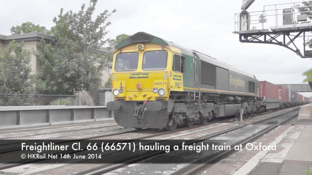 [130614] UK - Freightliner Class 66 (66 571) diesel locomotive hauling ...