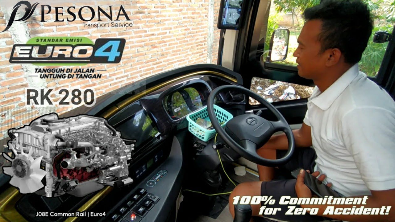 Crew Bus PESONA Start Engine🔥Hino RK 280 Euro 4 || Apa Perbedaanya ...