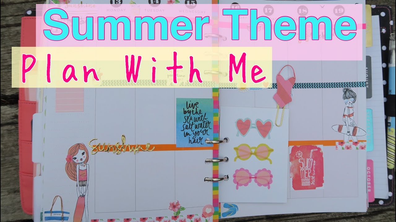 Summer Theme Planner Layout & Monthly Layout Ideas // Happy Planner ...