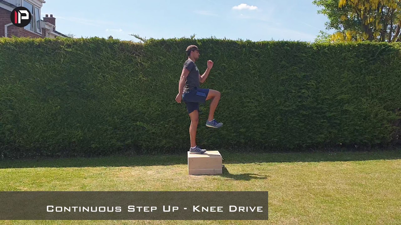 Box Step Up Continuous Left Knee Drive Side View - YouTube