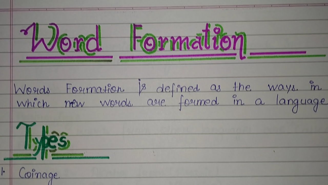 Word Formation |Word Formation And Its Type |Its Types - YouTube