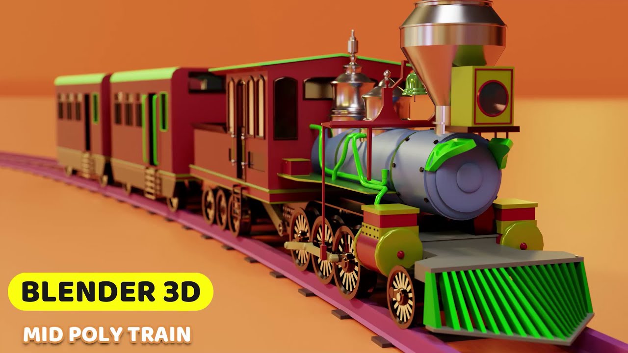 Blender 3d_Mid Poly Train - YouTube