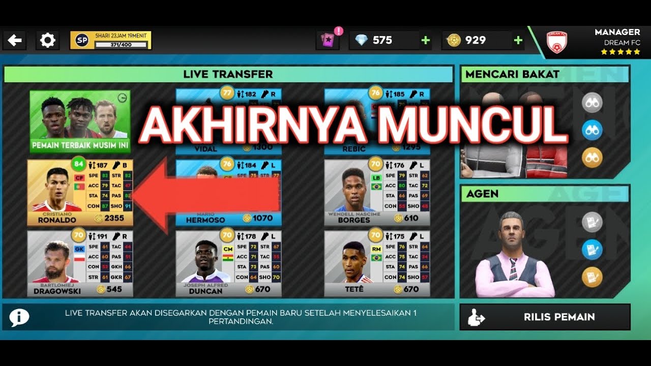 ⚽ RONALDO PEMAIN IDOLA MUNCUL DI LIVE TRANSFER DLS 23 | DREAM LEAGUE ...