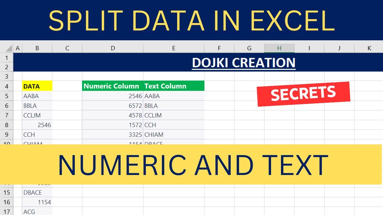 Split The Numeric Value and Text From Data In MS Excel - YouTube
