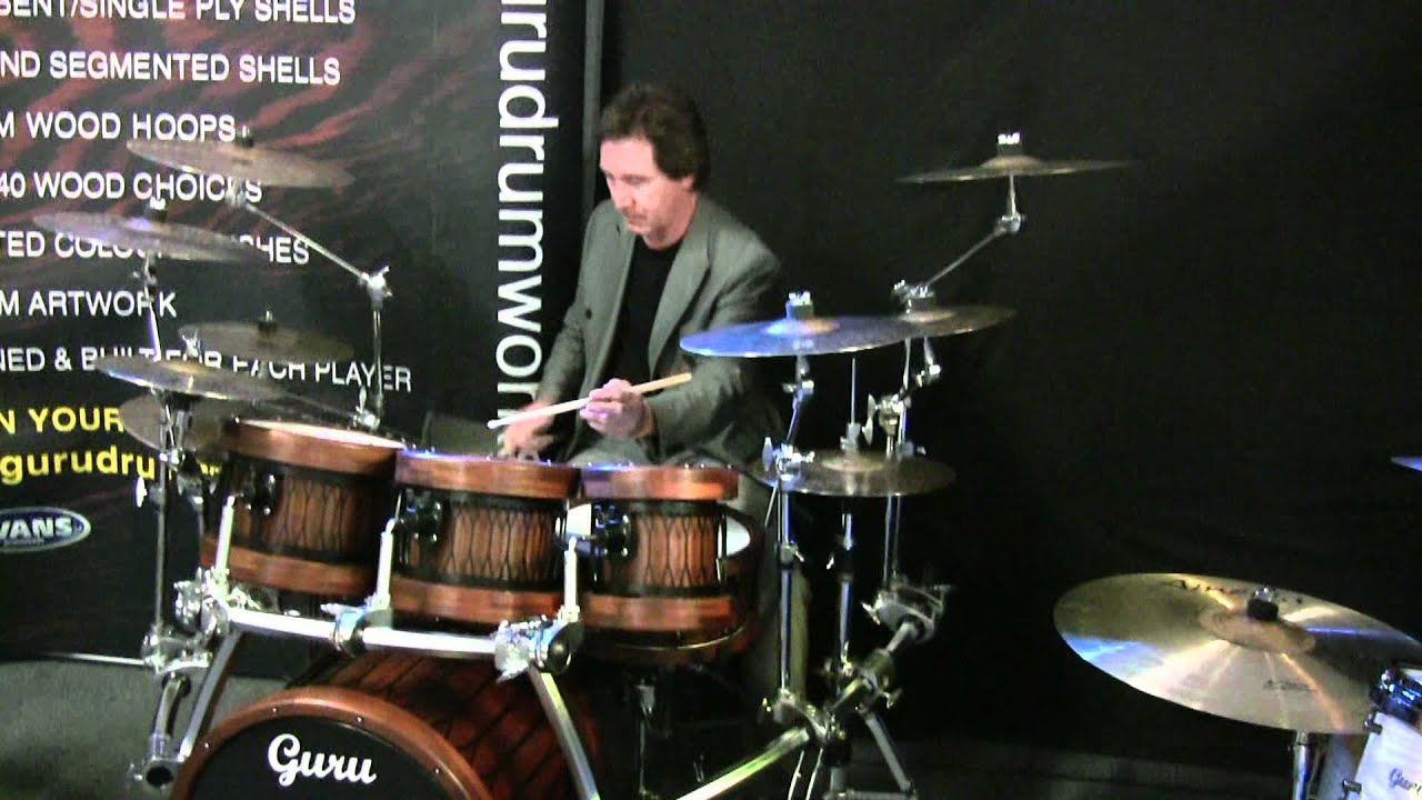Kenny jones trying out Guru drums prototype kit - YouTube