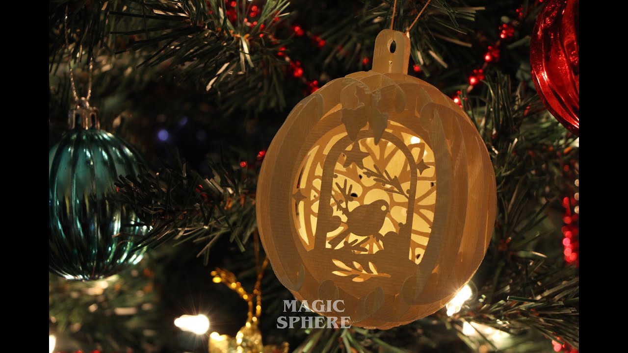 Making a Bird Snow Globe Popup Sphere Ornament - DIY Paper Craft ...