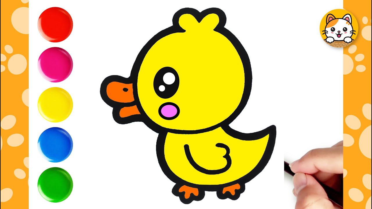 How to Draw a Duck | Bolalar uchun oson rasm chizish | Как нарисовать ...