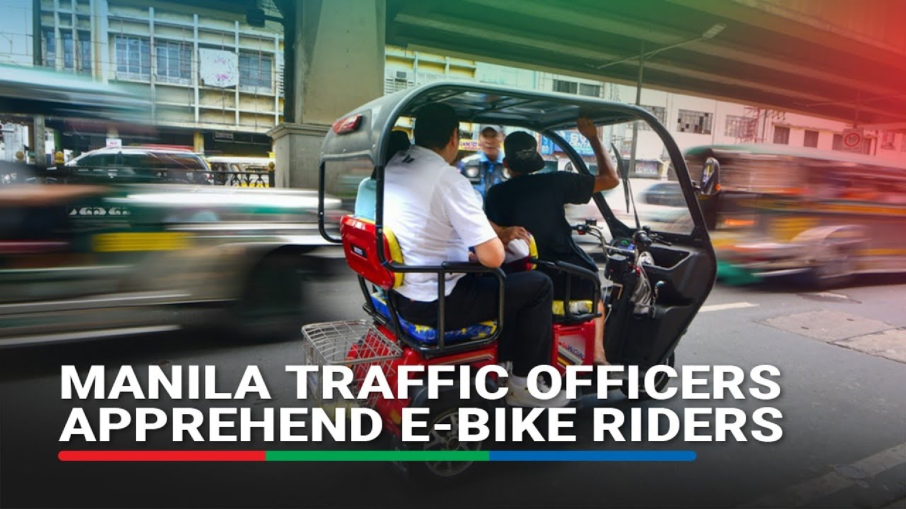 Manila Traffic officers apprehend e-bike riders | ABS-CBN News - YouTube