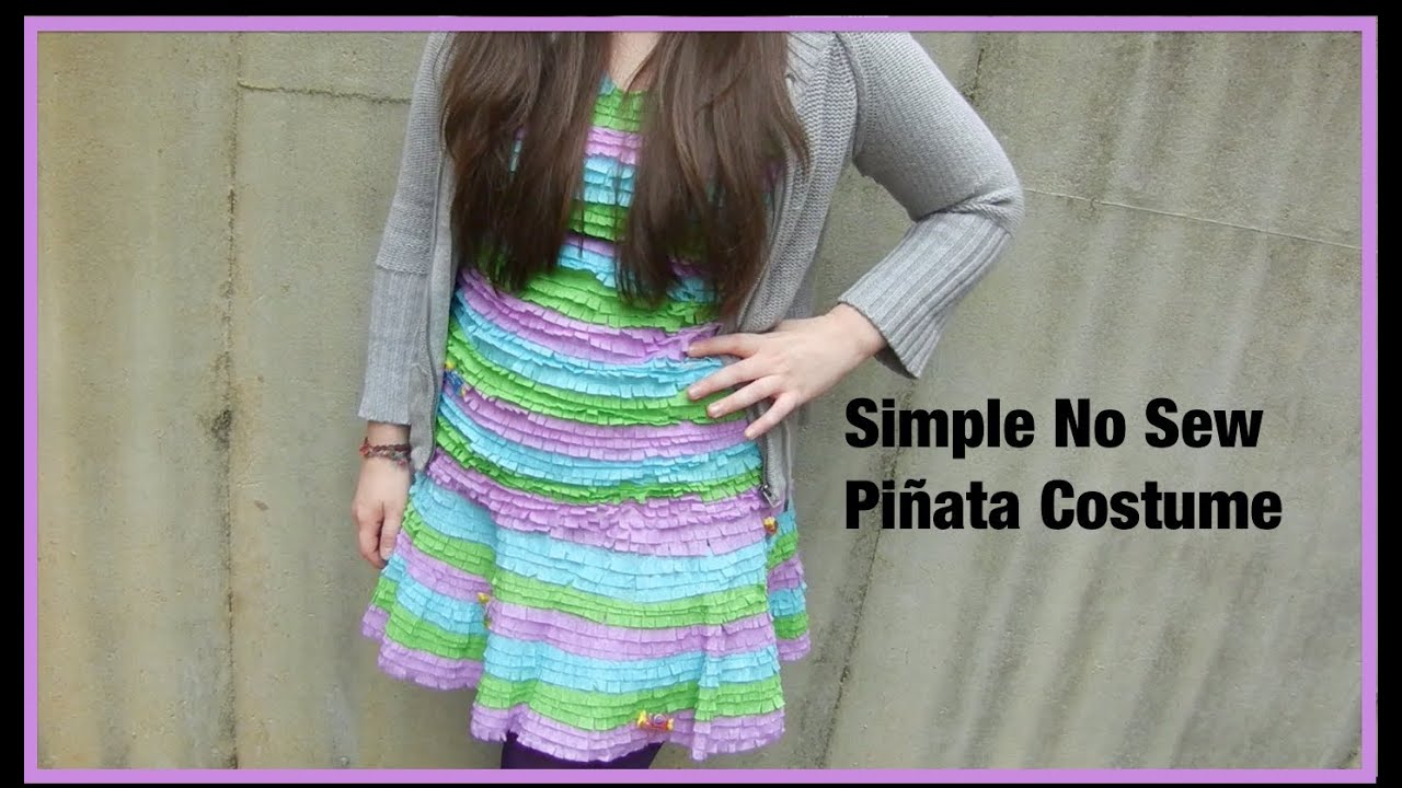 DIY: How to make a simple NO SEW Piñata costume - YouTube