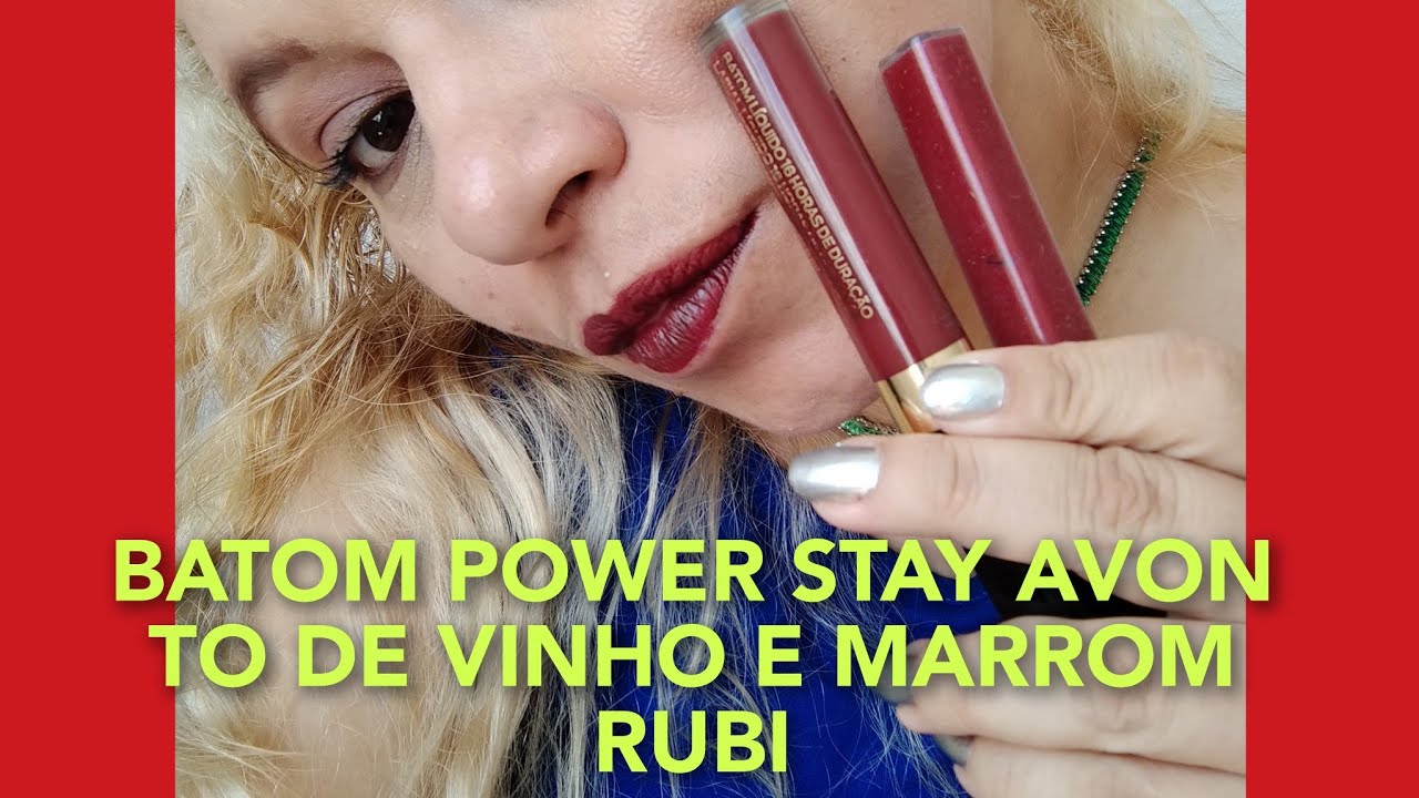 BATOM POWER STAY MARROM RUBI E TO DE VINHO AVON COMPARAÇÃO - YouTube