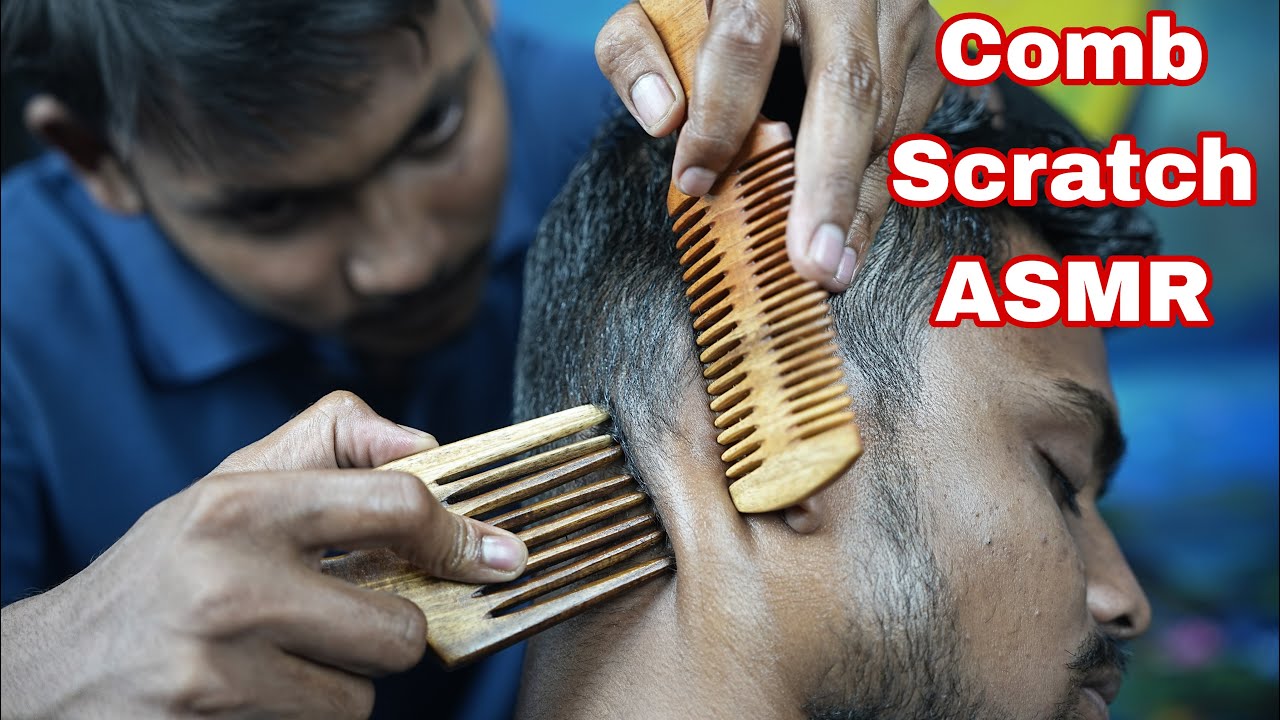 Sculp Scratching ASMR Massage With Wooden Comb | ASMR Comb Head Massage ...