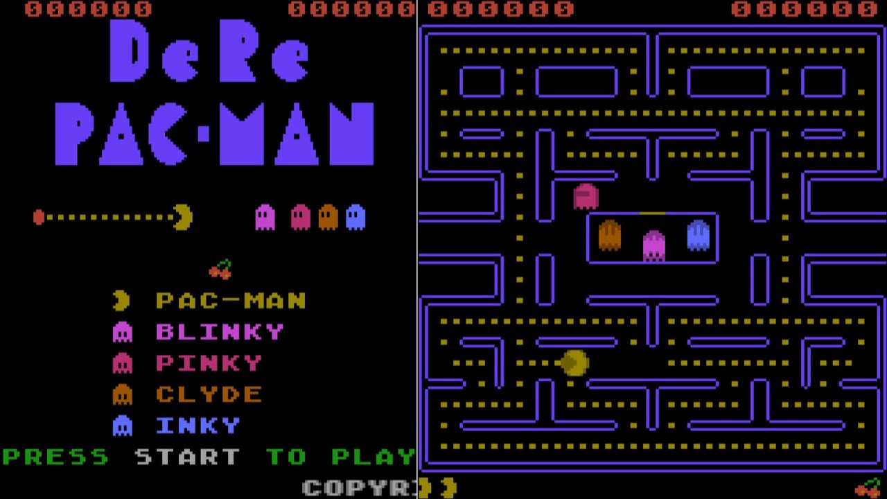 ATARI 8BIT XL XE De Re Pac Man v2 xex DERE PACMAN HACK 400 800 600 1200 ...