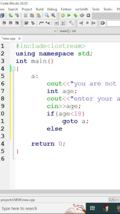 c++ tutorial / goto statement in c++ with example #shorts #ytshorts # ...