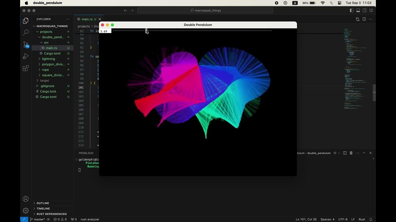 Double pendulums simulation - YouTube