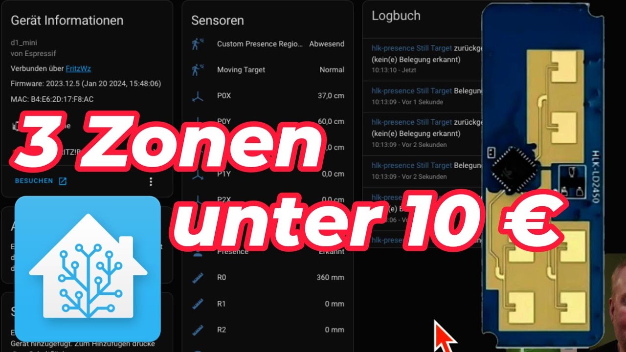 FP2 für schmalen Taler? Radarsensor LD2450 mit Home Assistant (ESPHome ...
